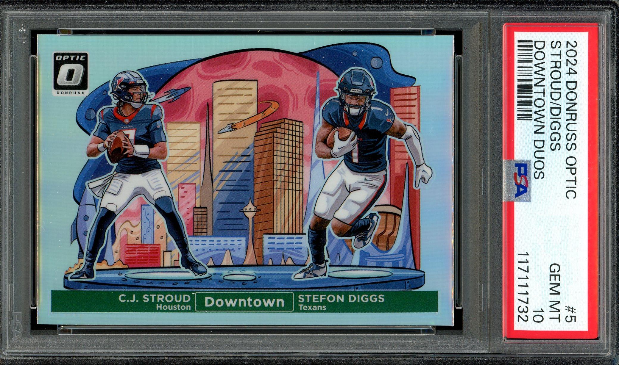 C.J. Stroud & Stefon Diggs 2024 Donruss Optic Downtown Duos Card #5 PSA Gem Mint 10! | Auction ...
