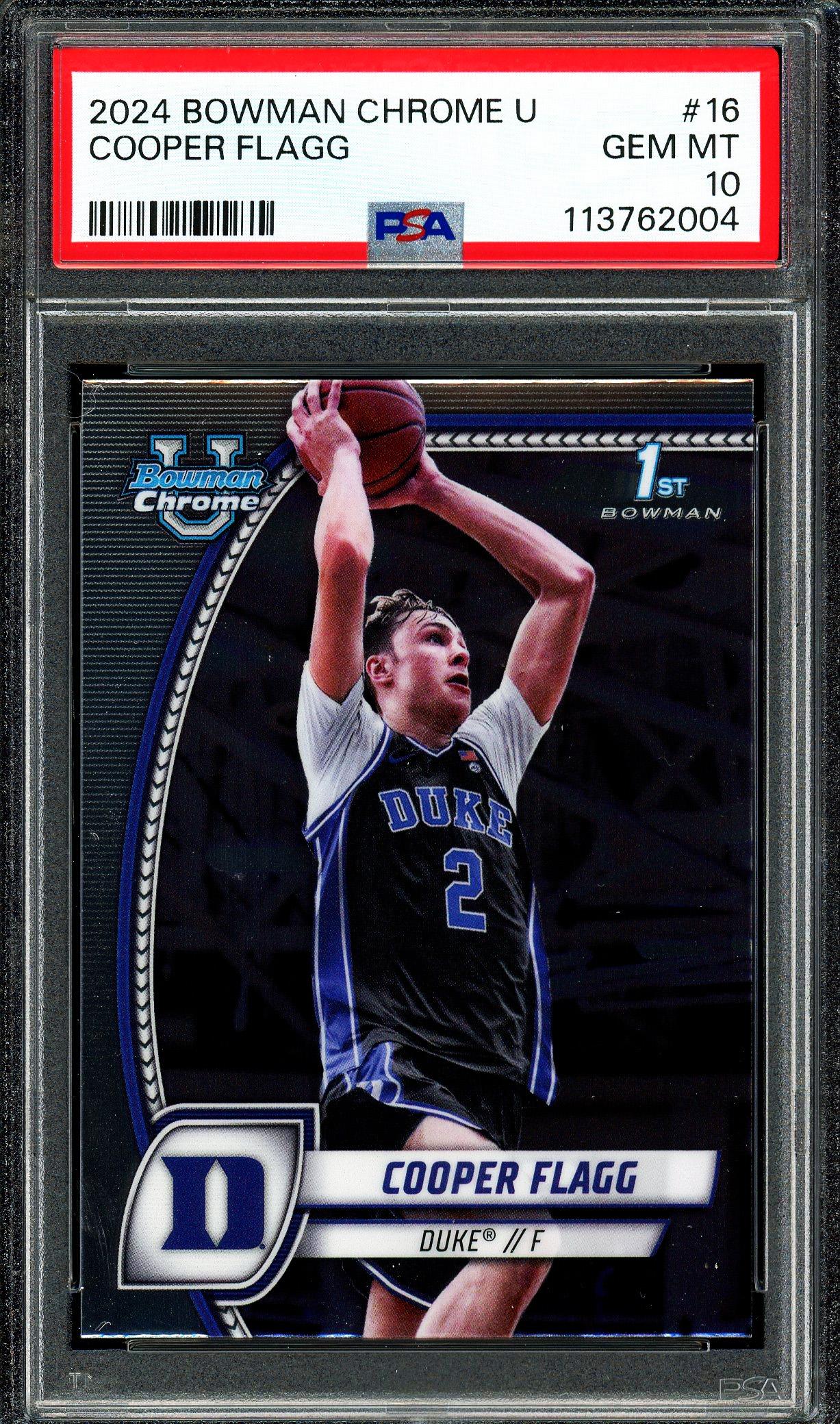 Cooper Flagg 2024 Bowman Chrome University 1st Bowman Card PSA Gem Mint 10! | Auction of Champions