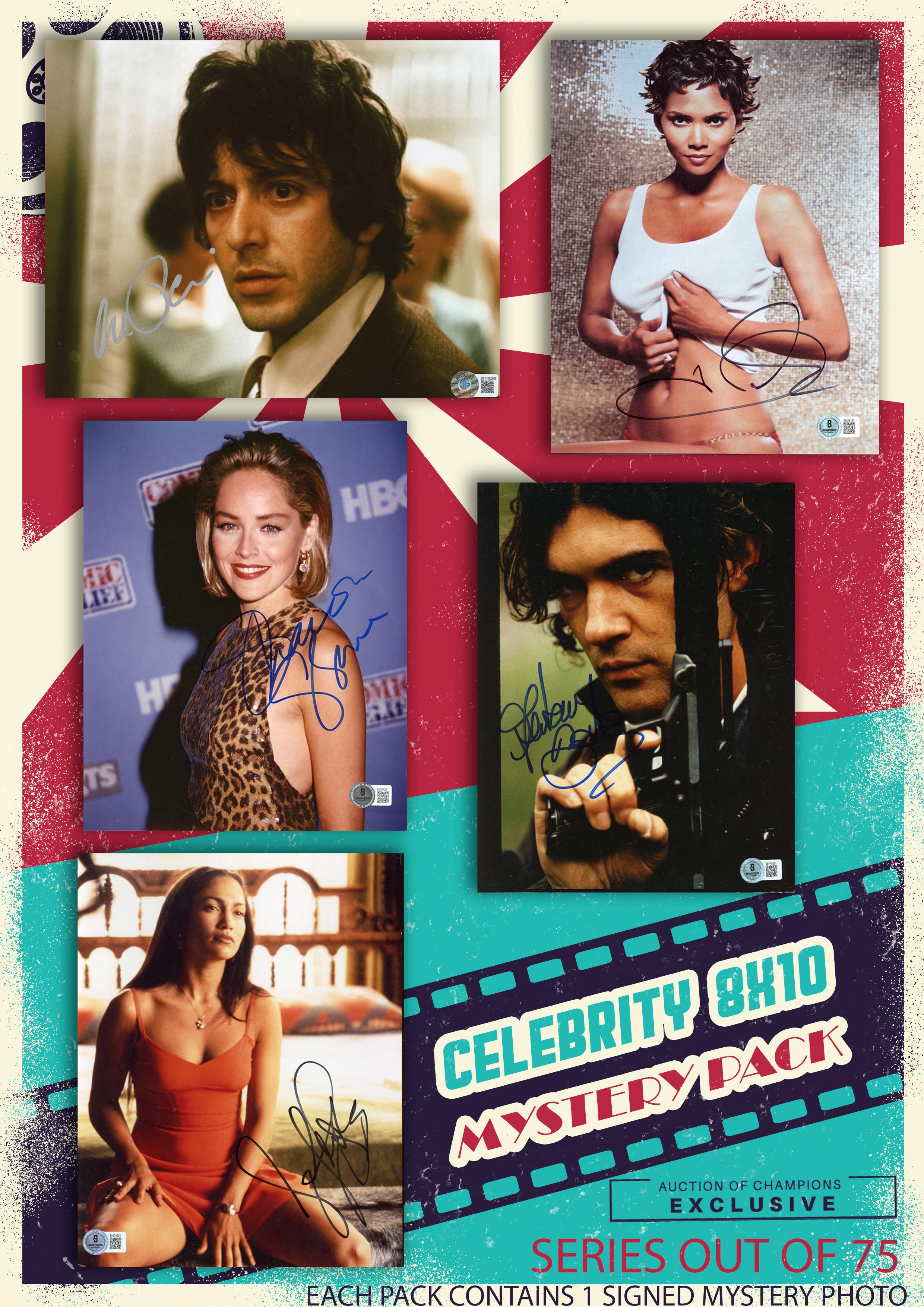 Celebrity 8x10 Photo Mystery Pack - Al Pacino, Halle Berry, Sharon Stone, Jennifer Lopez ...
