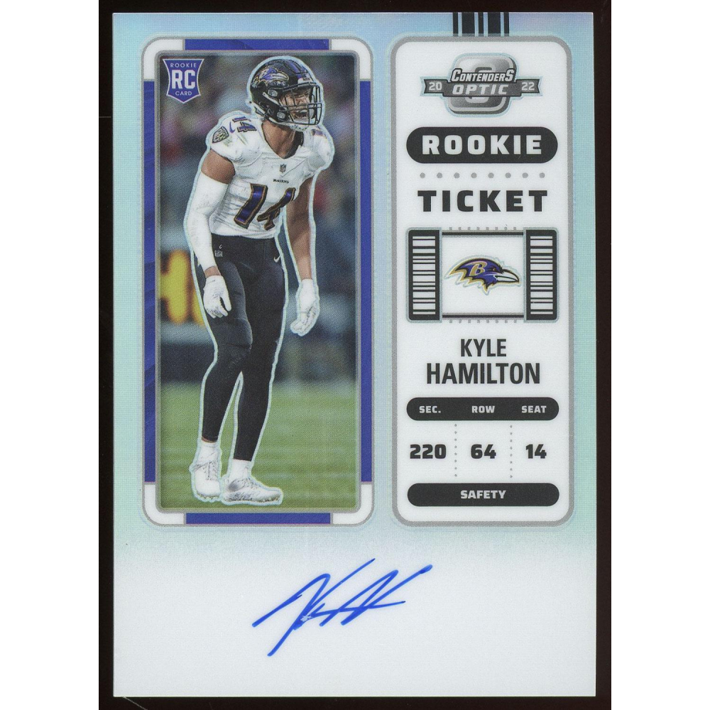 Kyle Hamilton 2022 Panini Contenders Optic Rookie Ticket Autograph ...