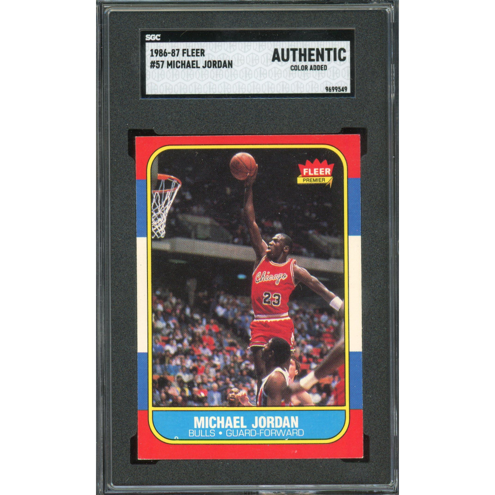 Michael Jordan 1986 Fleer Card Rookie Card #57 SGC Authentic (Color ...