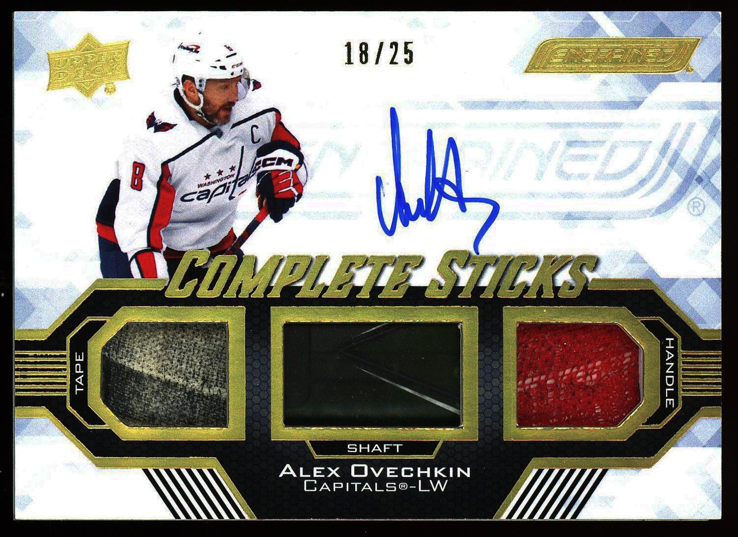 Alex Ovechkin 2023 Upper Deck Engrained Triple Stick Autograph Card 18/ ...