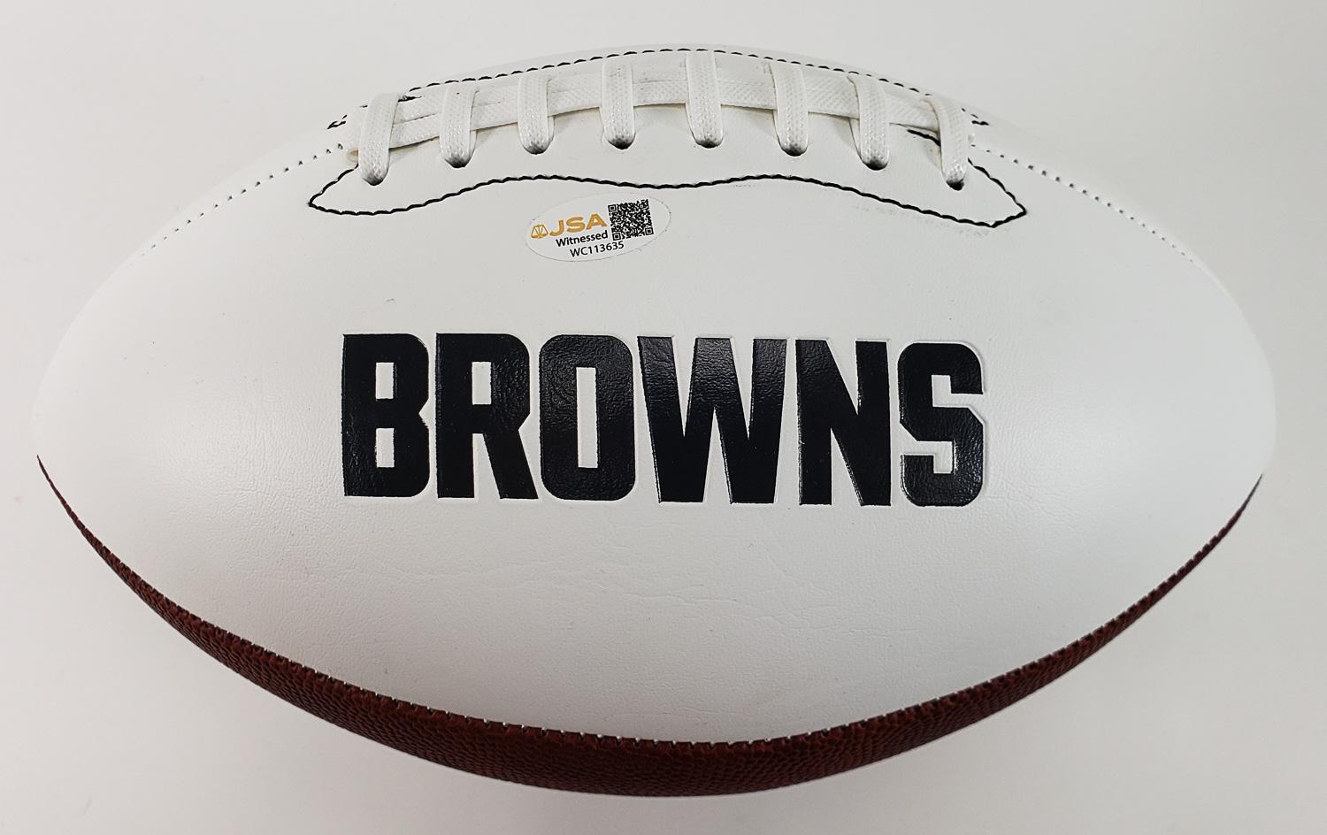 Michael Dean Perry & Greg Pruitt Signed Cleveland Browns Logo Football ...