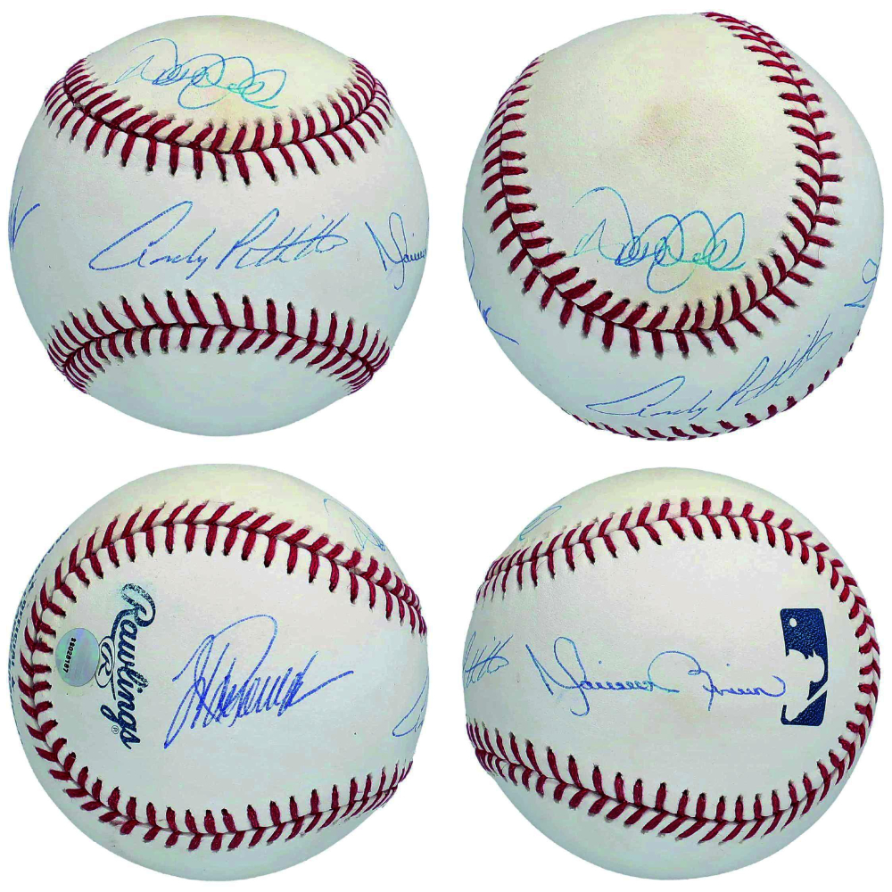 New York Yankees Core Four (Jeter, Rivera, Pettitte, Posada) Signed OML ...
