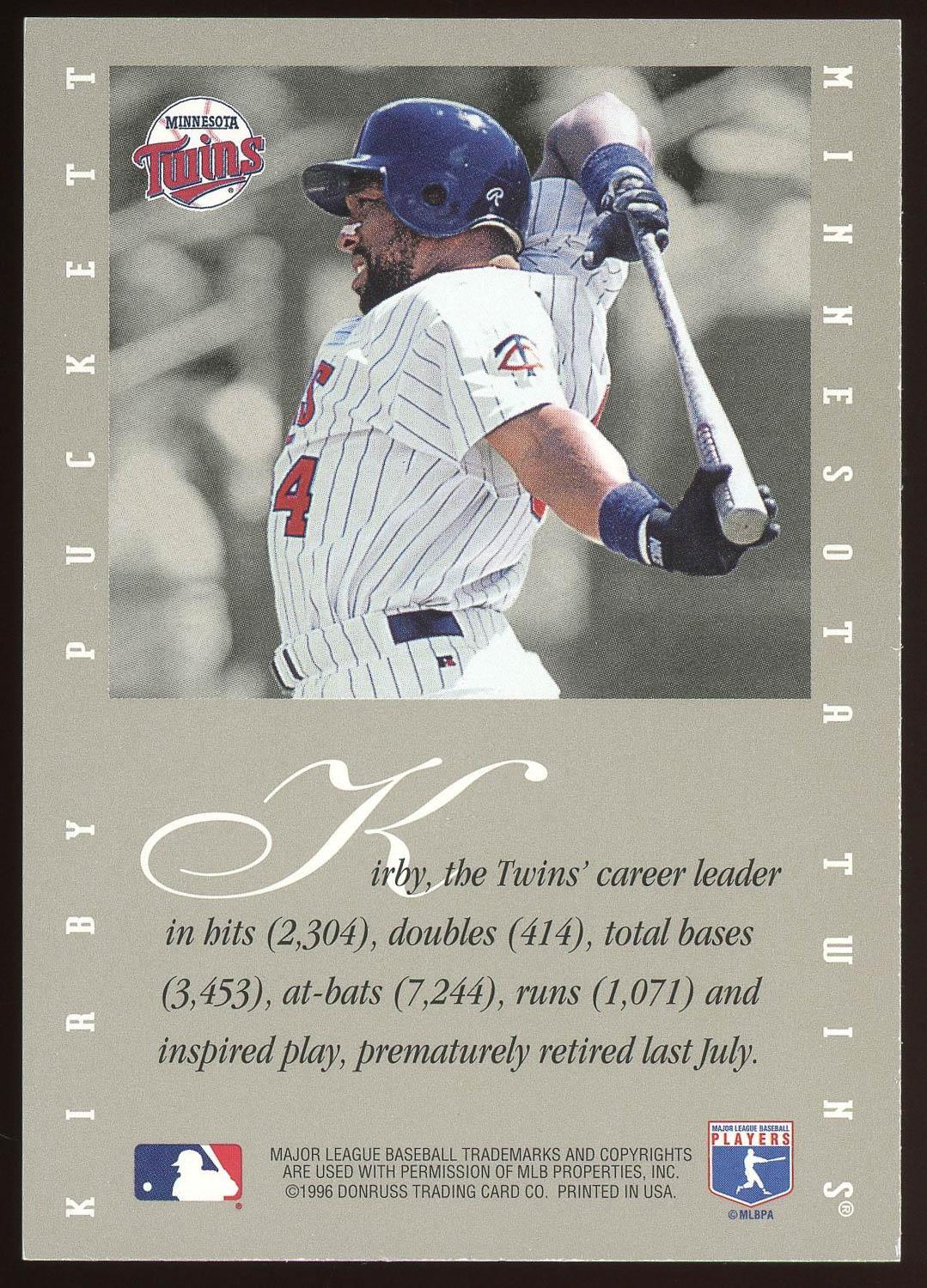 Kirby Puckett 1996 Leaf Signature Extended Short Print Autograph Card ...