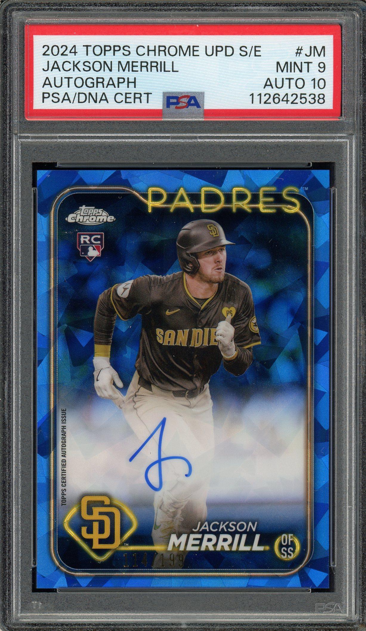 Jackson Merrill 2024 Topps Chrome Update Sapphire Edition Autograph ...