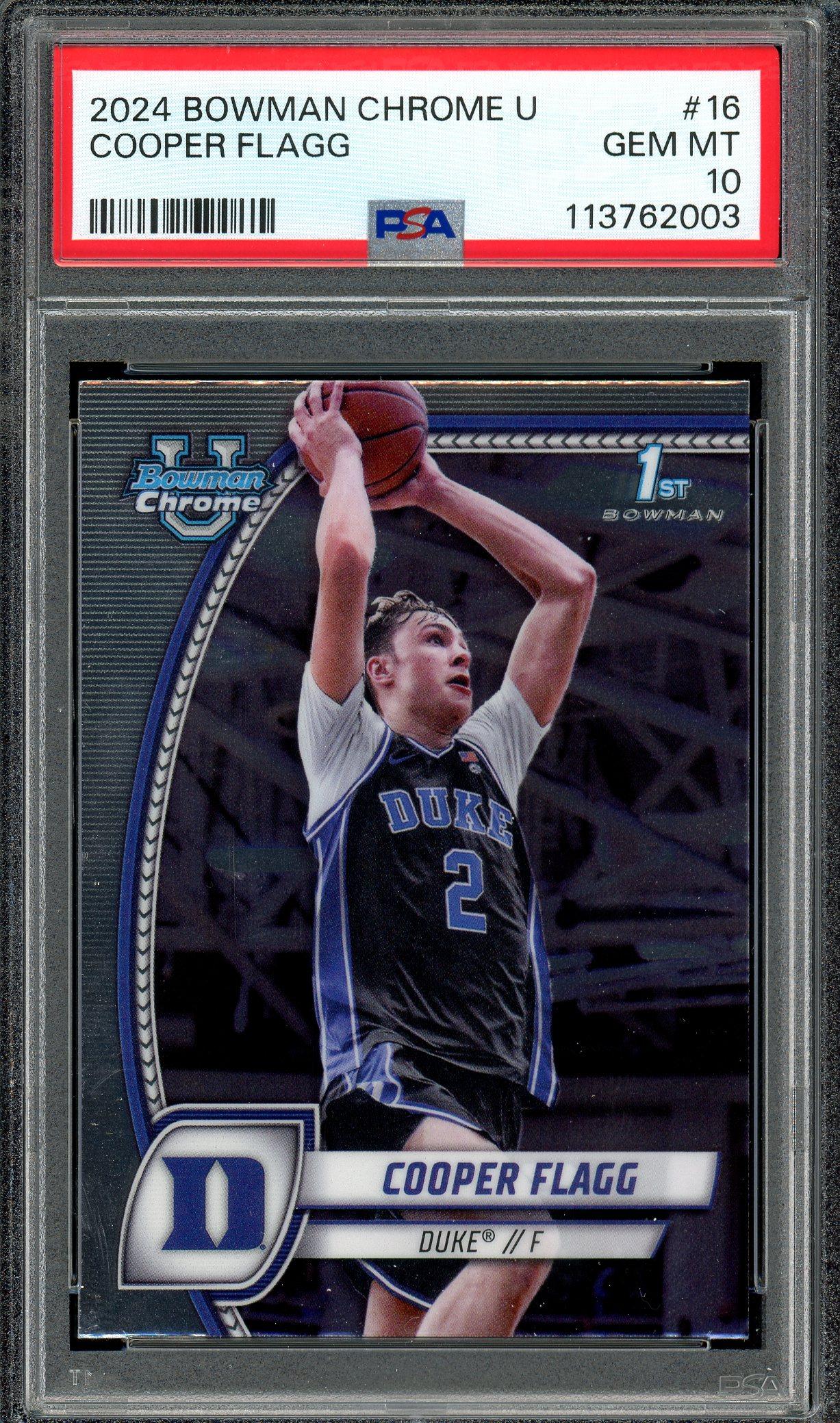 Cooper Flagg 2024 Bowman Chrome University 1st Bowman Card PSA Gem Mint ...