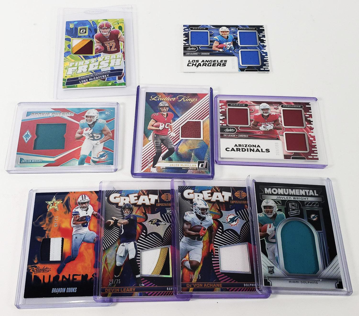 Lot of (9) 2024 Panini Jersey Relic Football Cards w/ Cooks, Achane /75 ...