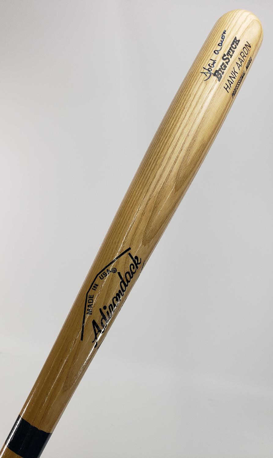 Hank Aaron Signed Adirondack Big Stick Player Model Baseball Bat (JSA ...