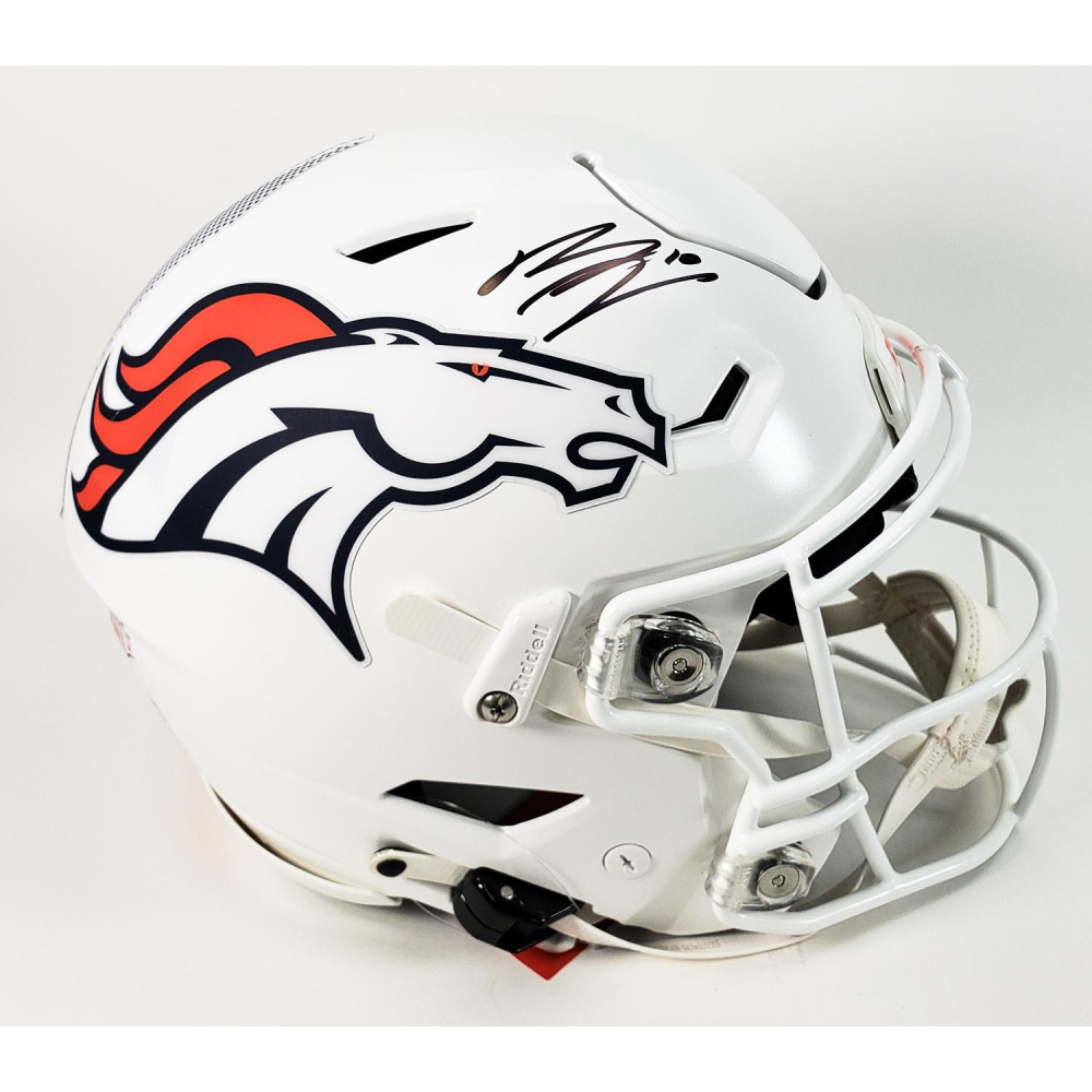 SpeedFlex Helmet: Bo Nix Signed Full Size Denver Broncos 2024 Alternate ...