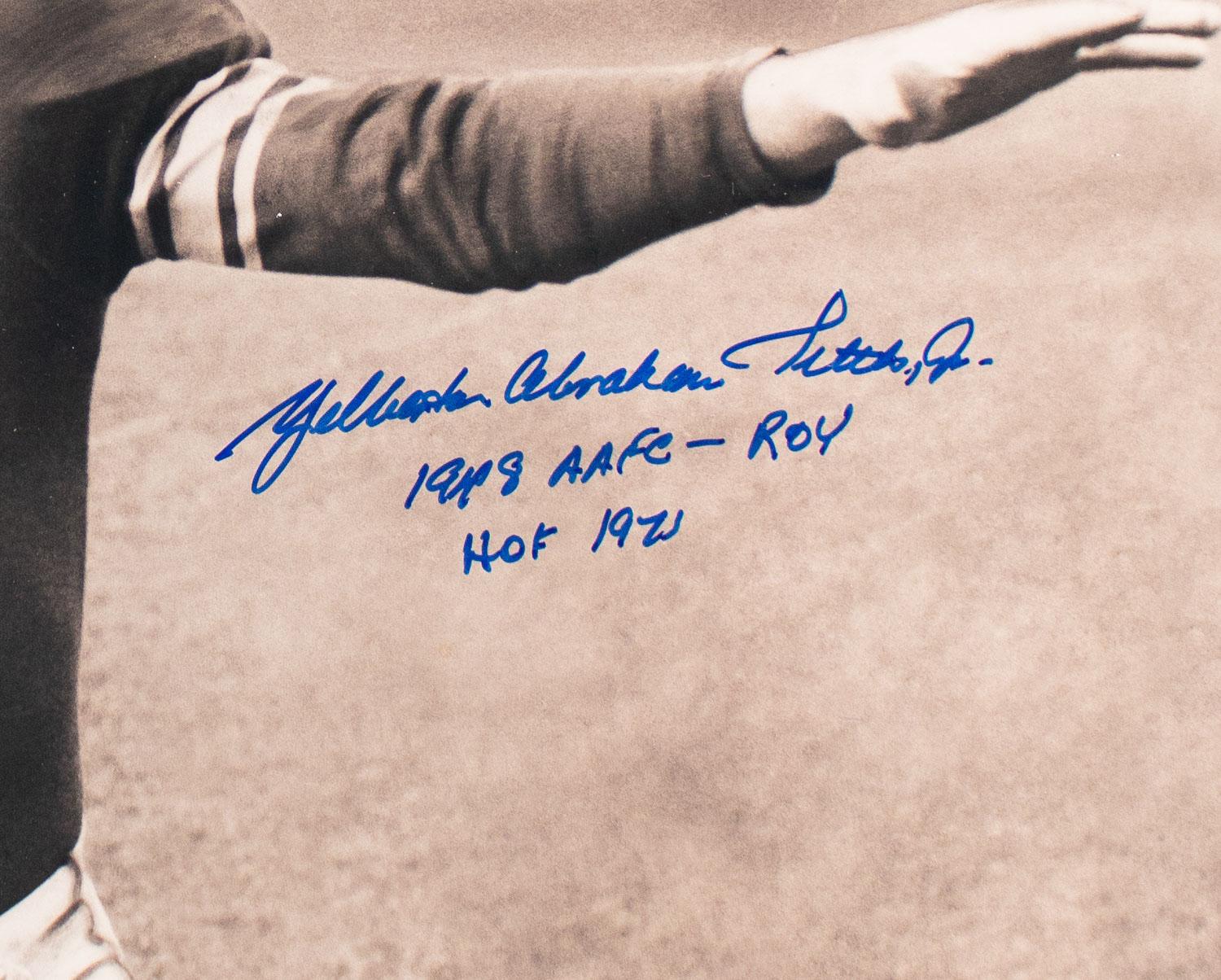 Y.A. Tittle (Full Name Signature) Inscribed & Signed Baltimore Colts ...