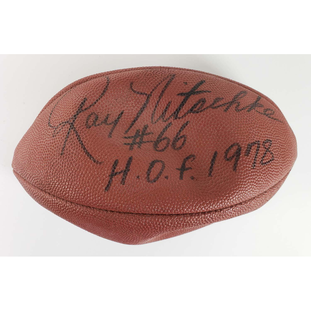 Ray Nitschke "#66 HOF 1978" Signed Wilson Touchdown Football (JSA LOA ...