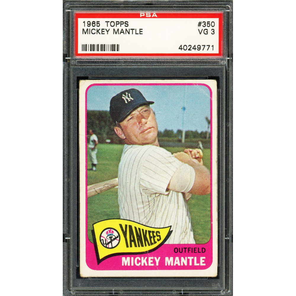 Mickey Mantle 1965 Topps Card #350 PSA 3 | Auction of Champions
