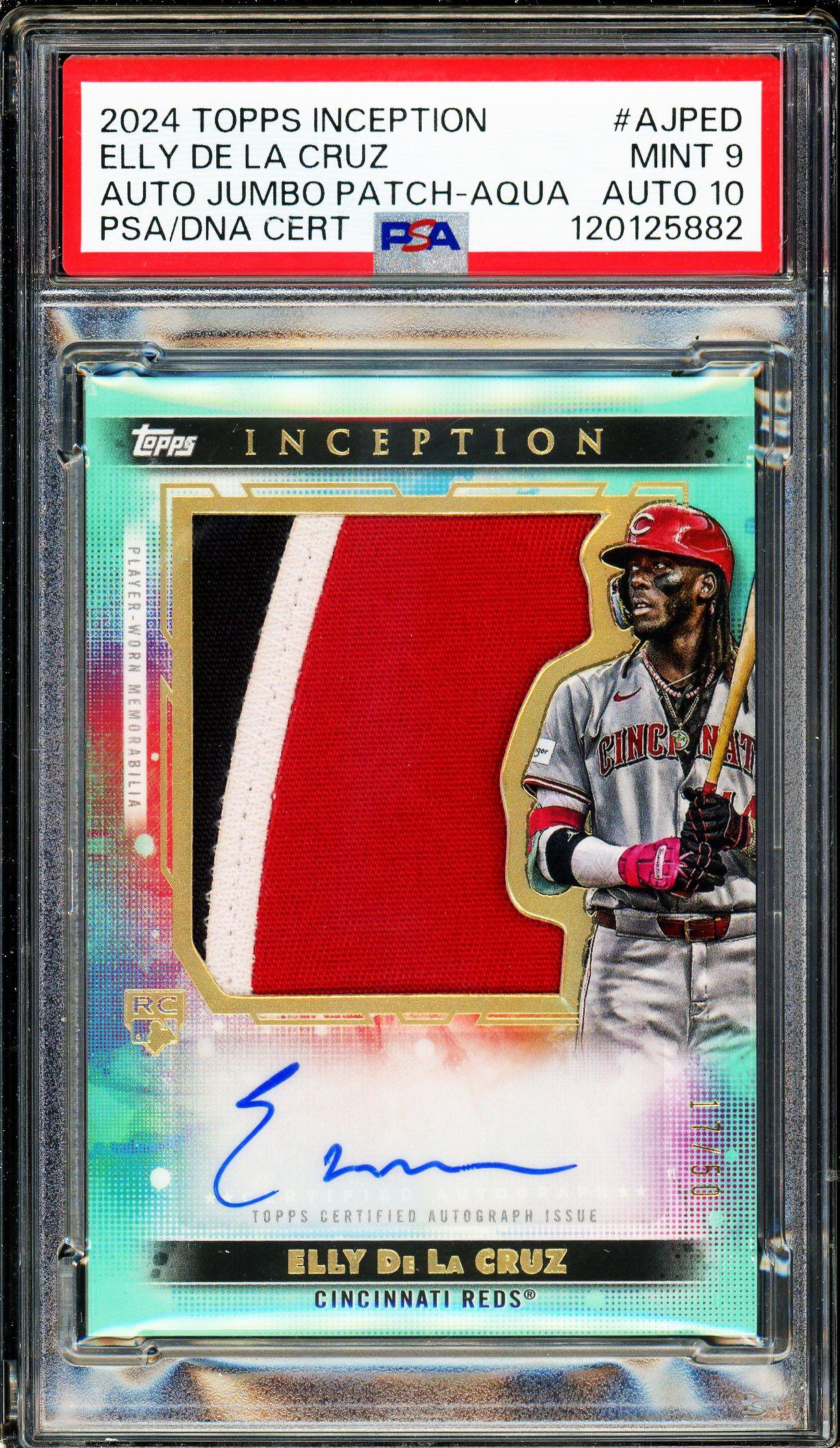 Elly De La Cruz 2024 Topps Inception Jumbo Game Worn Patch Aqua Rookie ...