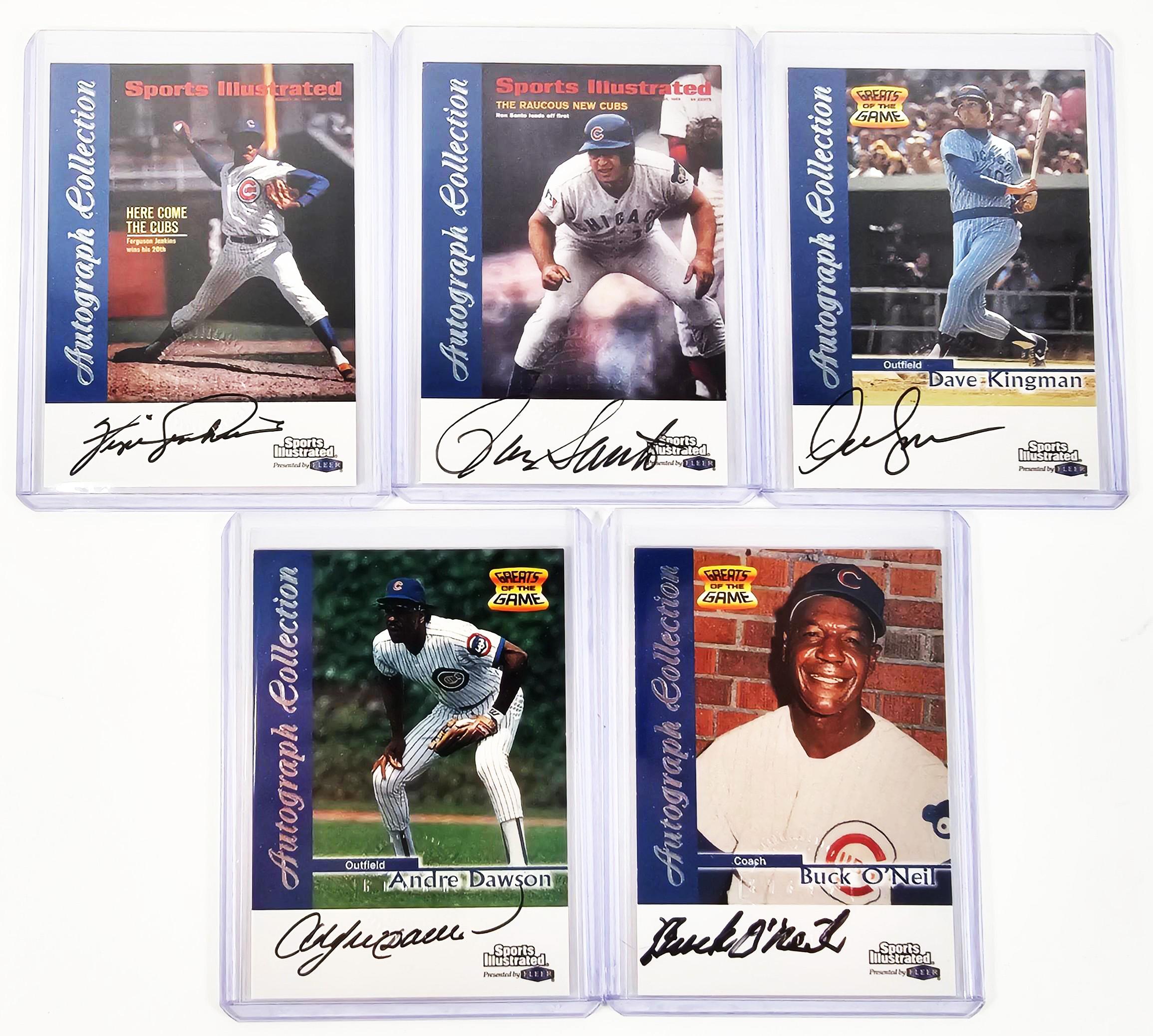 Lot of (5) 1999 Fleer Sports Illustrated Chicago Cubs Autograph Cards w ...