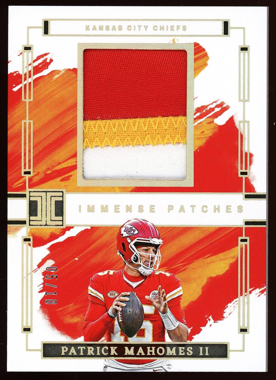 Patrick Mahomes II 2024 Panini Impeccable Immense Patches 3 Color Patch ...