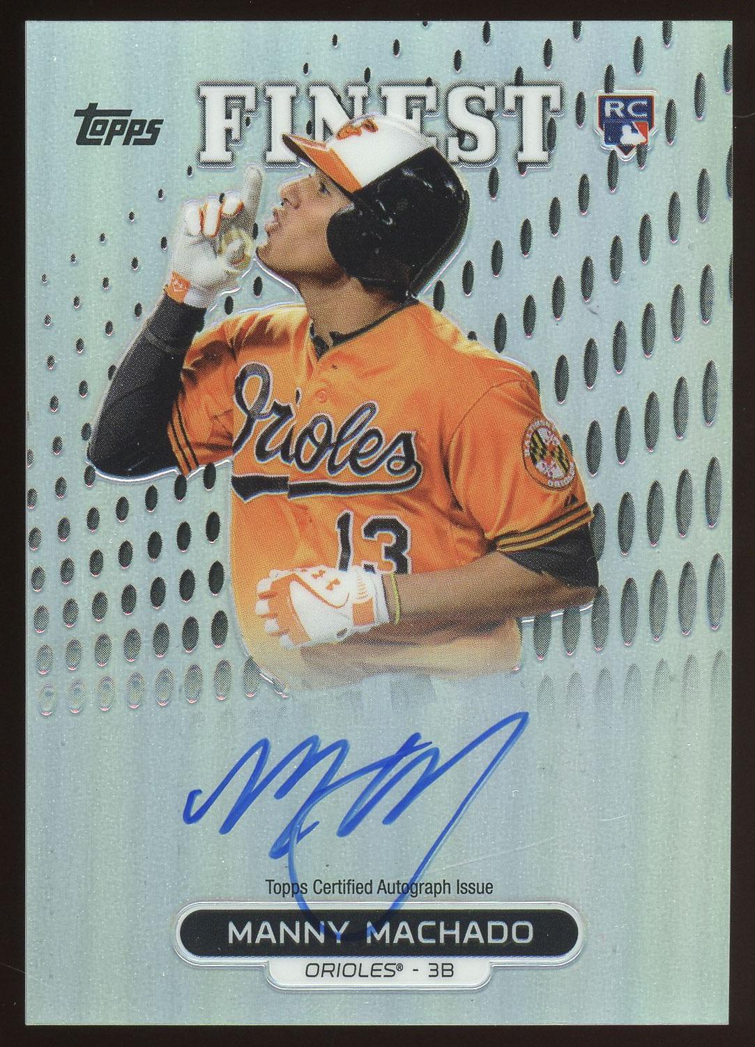 Manny Machado 2013 Topps Finest Autograph Rookie Card | Auction of ...