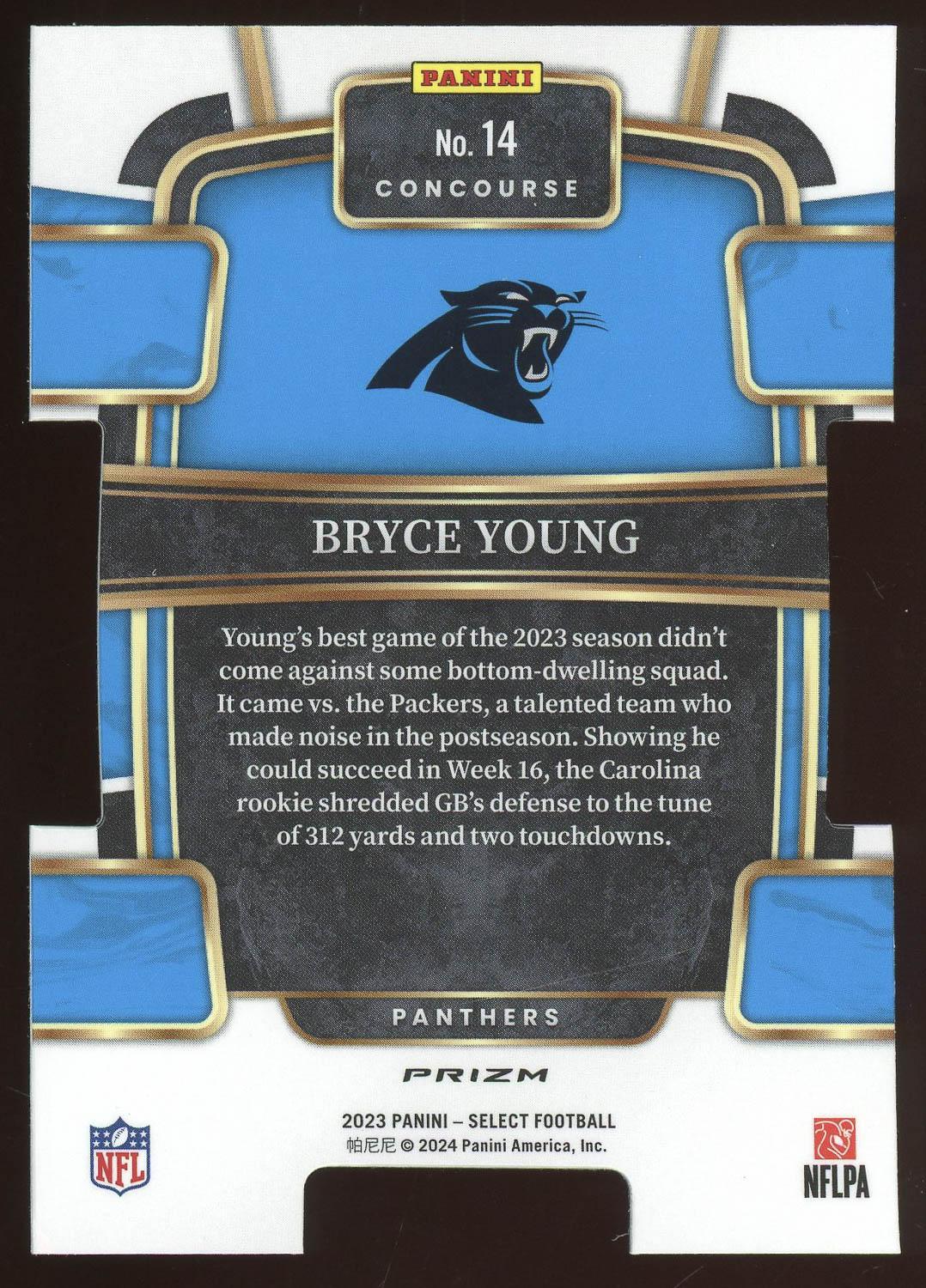 Bryce Young 2023 Panini Select Zebra Die Cut Rookie Card #14 | Auction ...