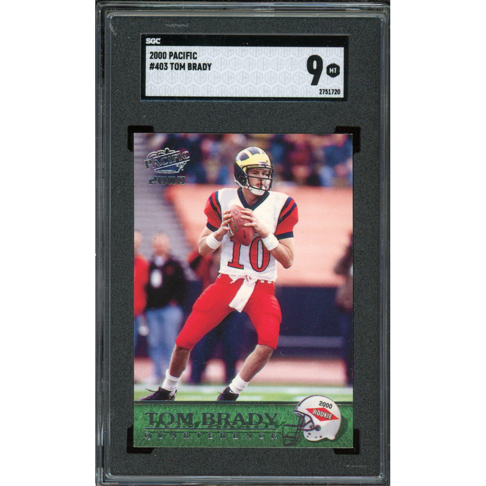 Tom Brady 2000 Pacific Rookie Card #403 SGC 9 | Auction of Champions