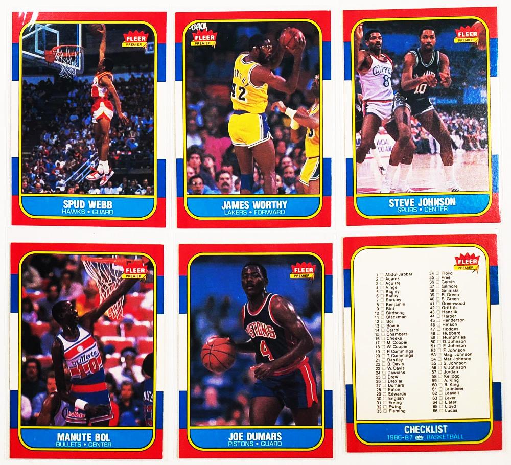 Lot of (6) 1986 Fleer Cards w/Unmarked Checklist | Auction of Champions