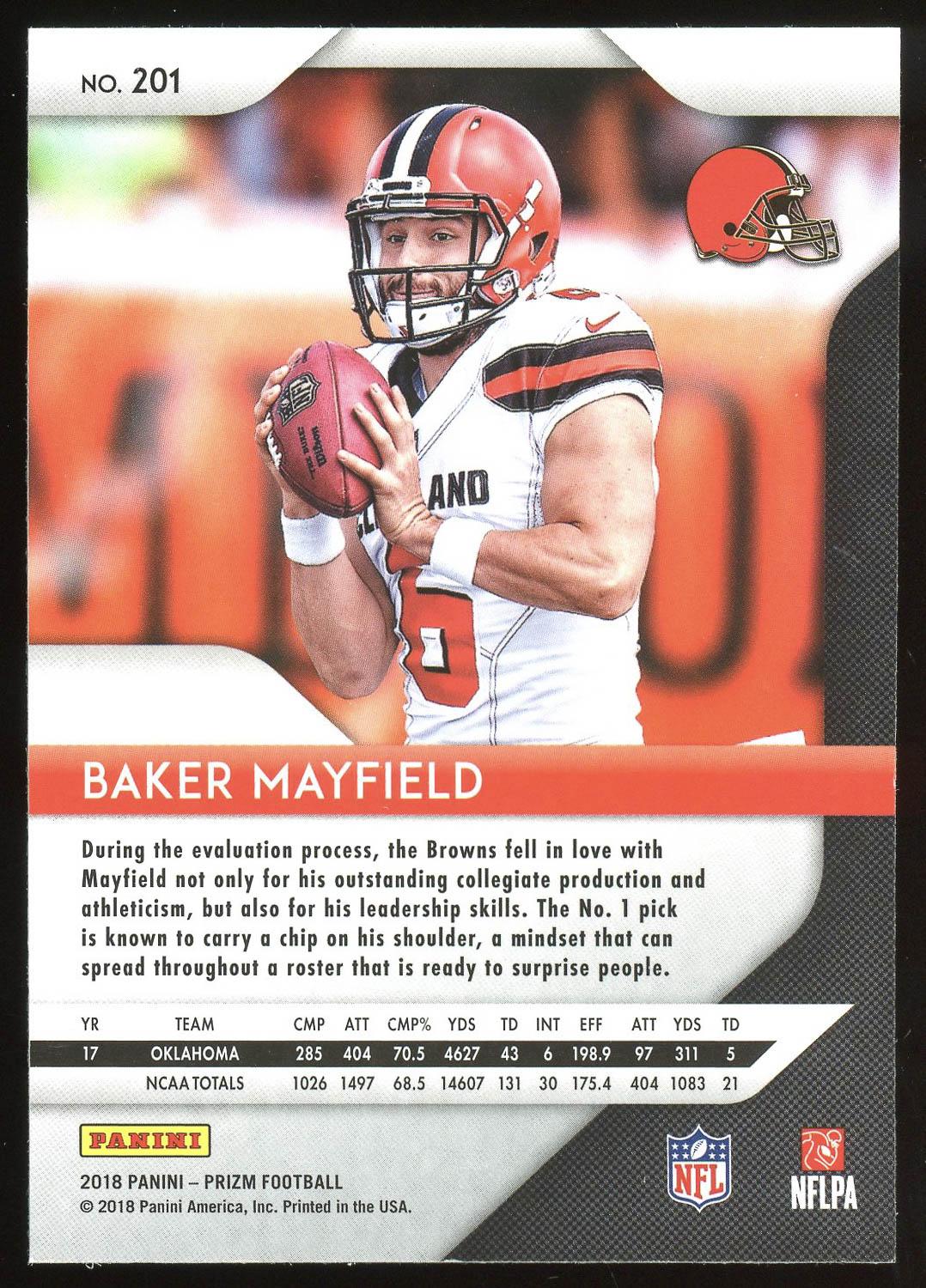 Baker Mayfield 2018 Panini Prizm Rookie Card #201 | Auction of Champions