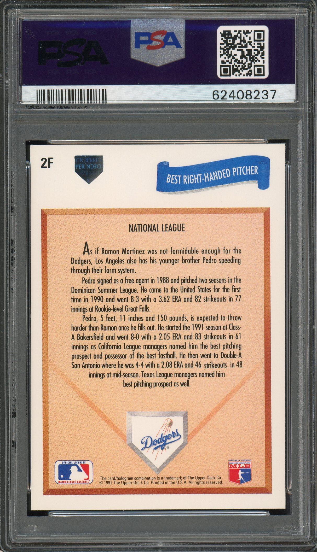 Pedro Martinez 1991 UD Final Edition Rookie Card PSA Gem Mint 10 ...