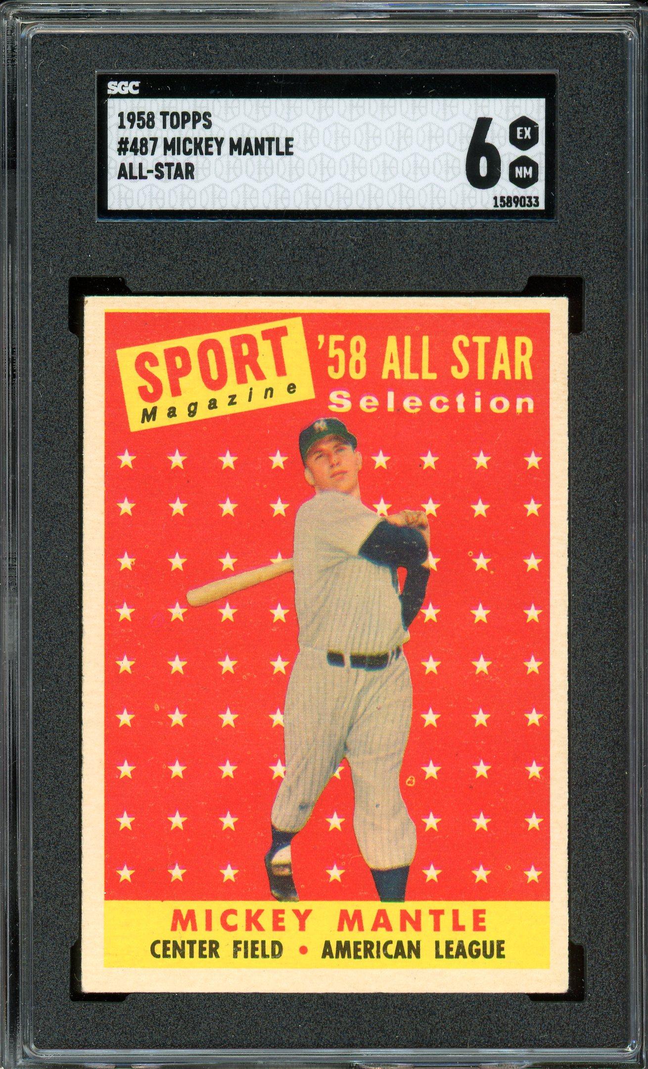 Mickey Mantle 1958 Topps All Star Card #487 SGC 6 | Auction of Champions