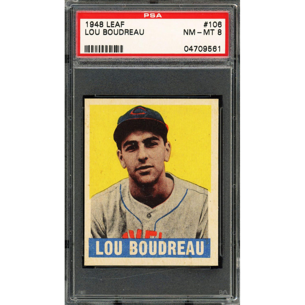 Lou Boudreau 1948 Leaf Rookie Card #106 PSA 8 | Auction of Champions