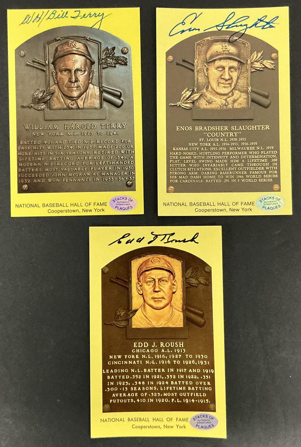 Lot of (3) Autograph Baseball Hall of Fame Postcards :: Bill Terry ...