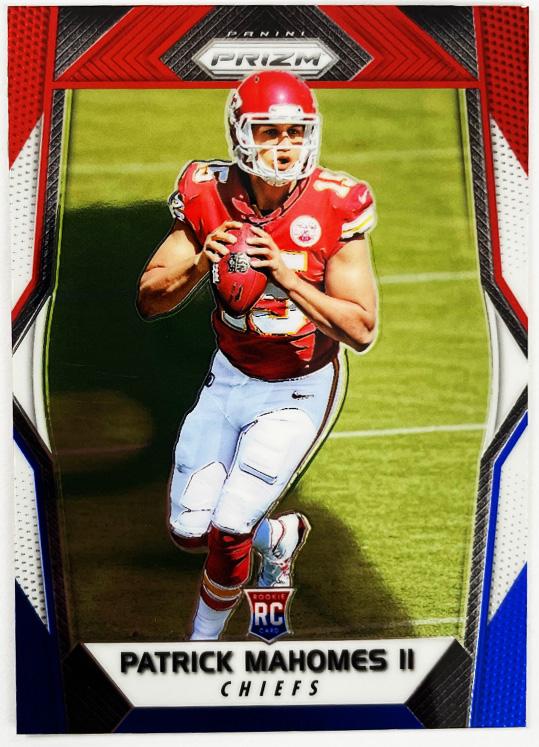 Patrick Mahomes 2017 Panini Prizm Red, White, Blue Rookie Card #269 ...