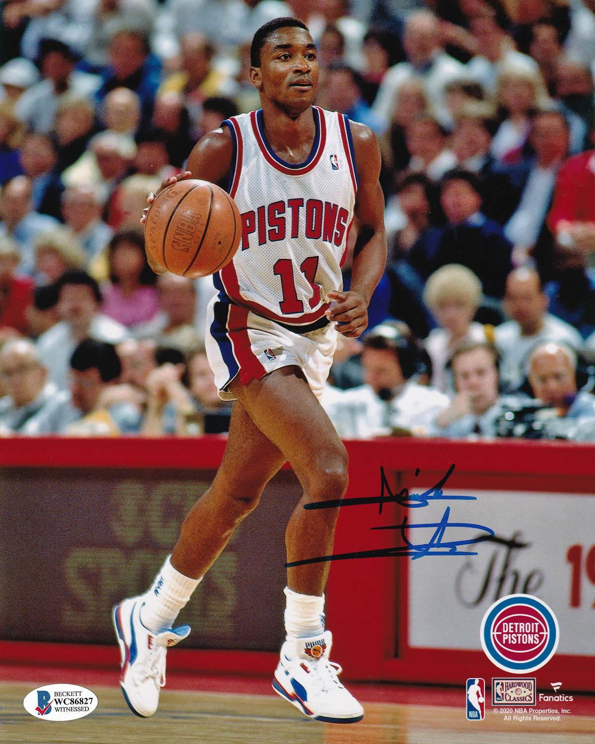 Isiah Thomas Signed Detroit Pistons 8x10 Photo (Beckett Witness ...