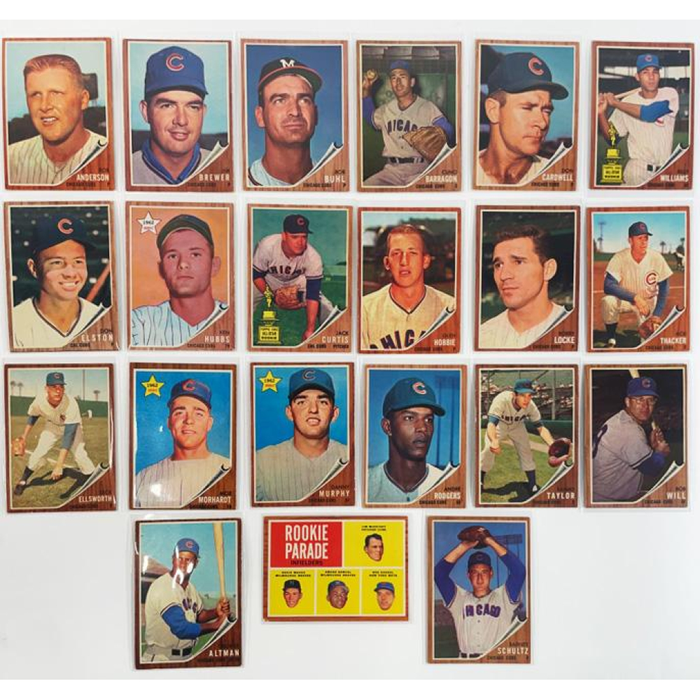 Lot of (21) 1962 Topps Chicago Cubs Baseball Cards | Auction of Champions