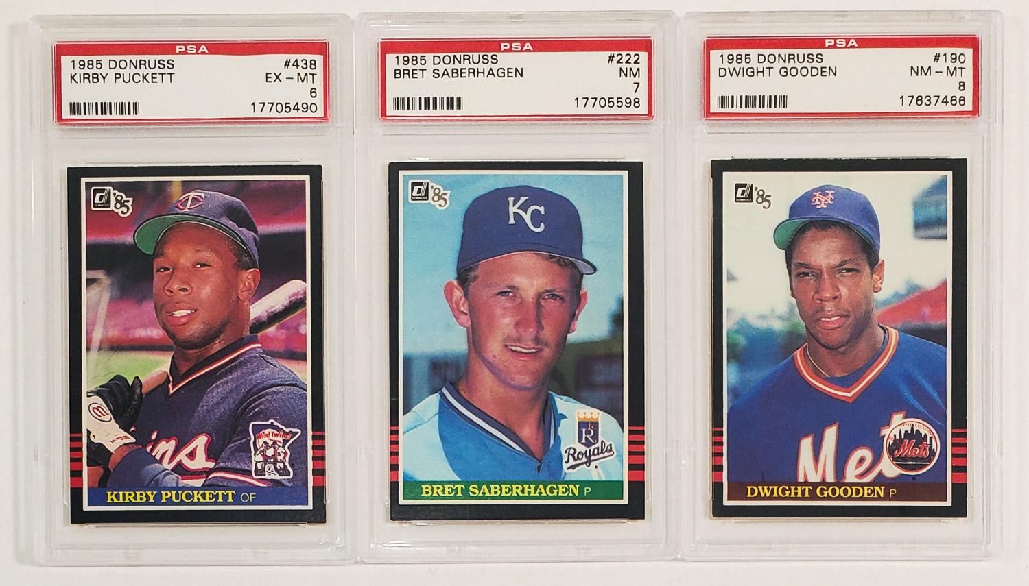 Lot of (3) 1985 Donruss PSA Graded Rookie Cards w/ Kirby Puckett ...