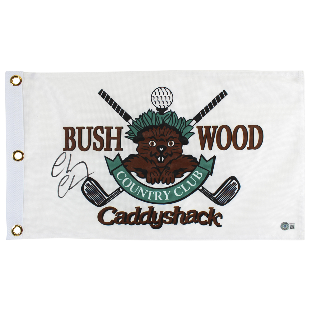 Chevy Chase Signed Caddyshack Bushwood Country Club Golf Pin Flag ...