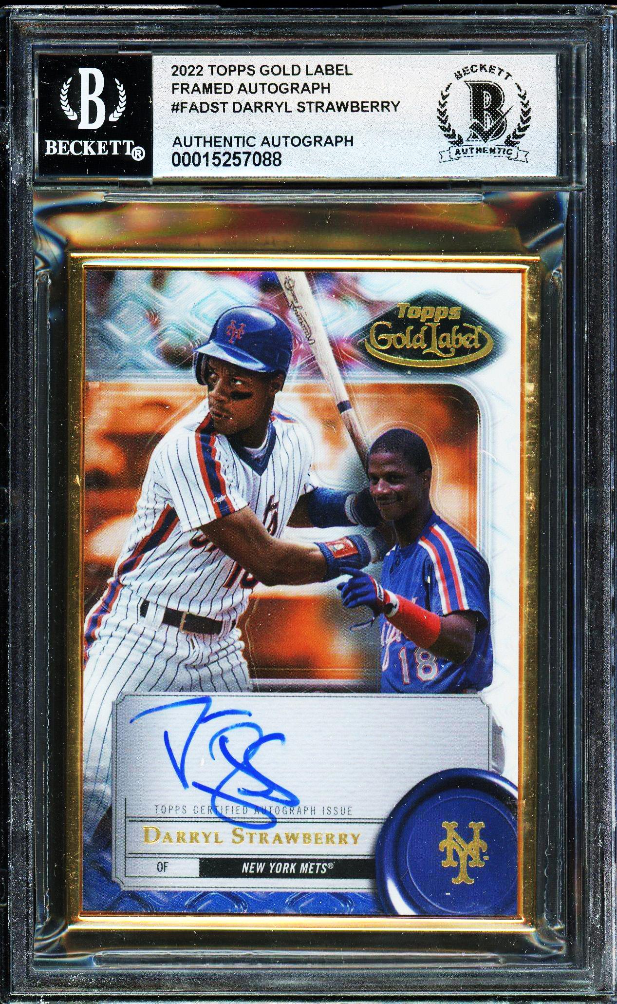 Darryl Strawberry 2022 Topps Gold Label Framed Autograph Card BAS w/10 ...