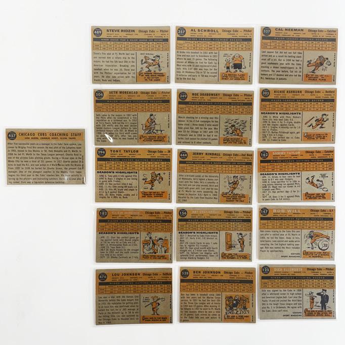 Lot of (16) 1960 Topps Chicago Cubs Baseball Cards | Auction of Champions