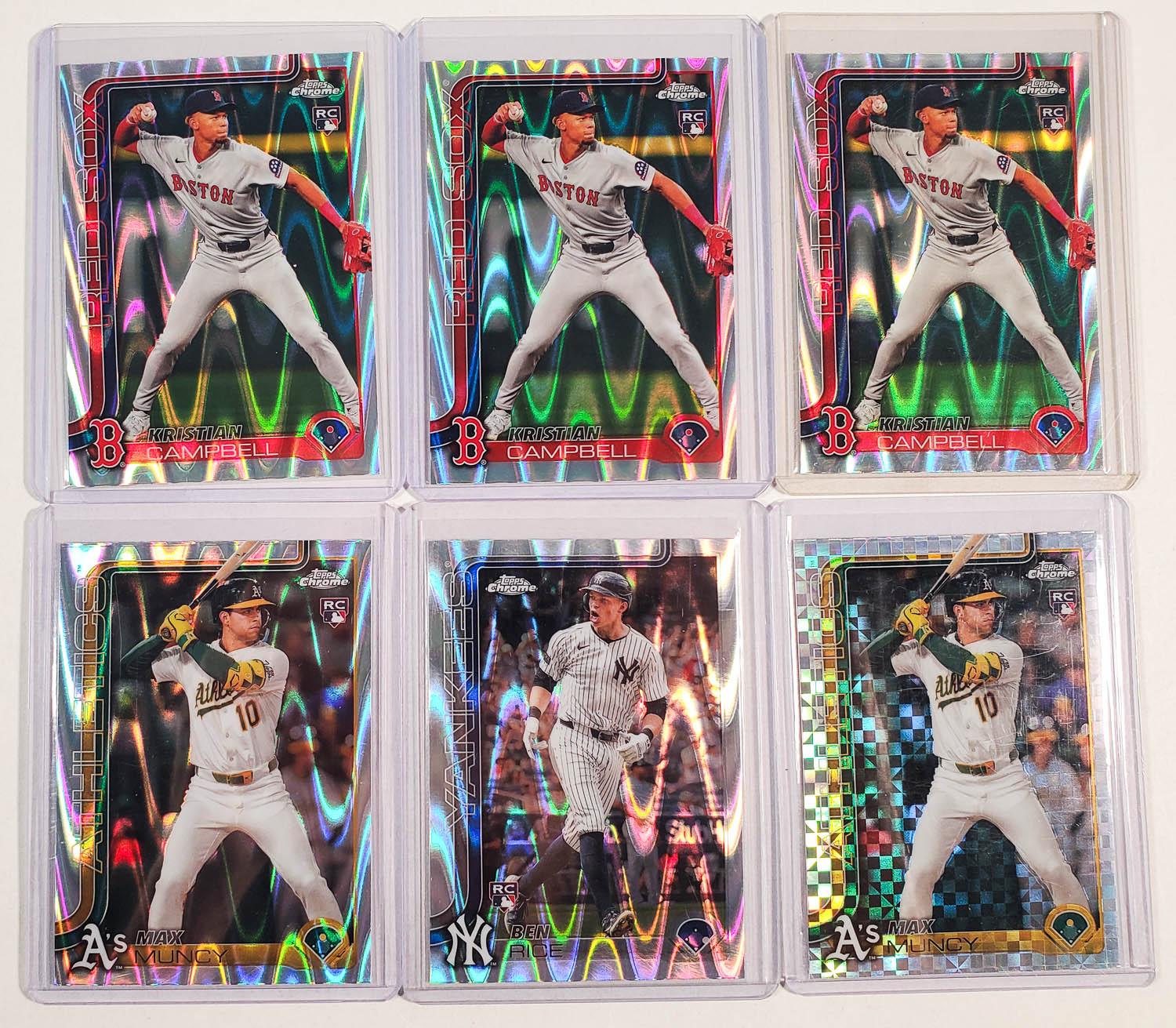 Lot of (6) 2024 Topps Chrome Rookie Refractor Cards w/Ben Rice ...