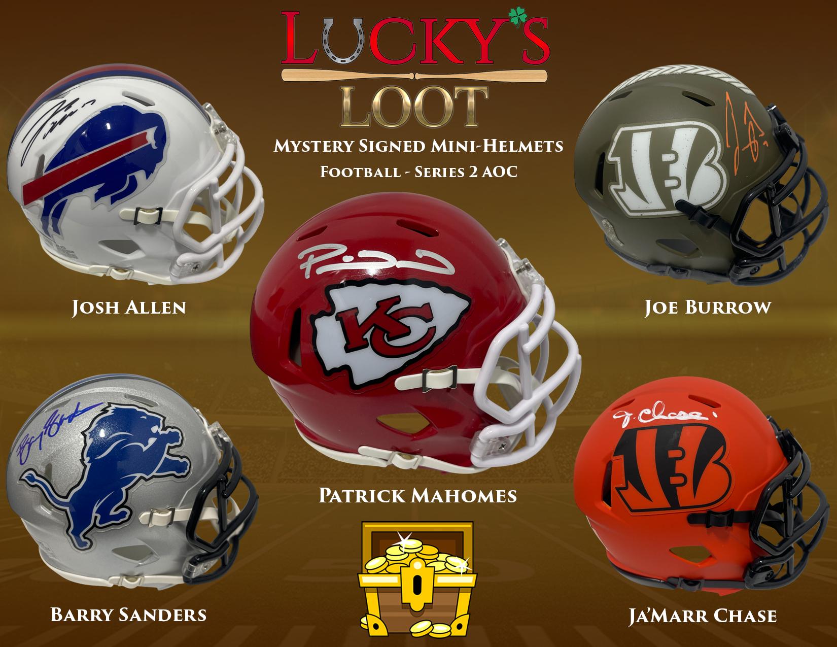 Lucky's Loot Signed Mini Helmet Mystery Box Series 2 : Look for Mahomes ...