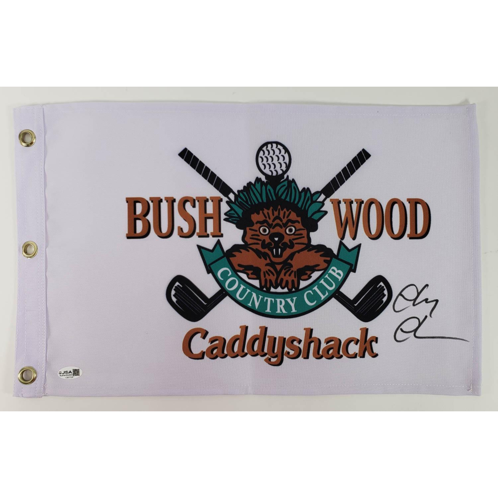 Chevy Chase Signed 'Caddyshack' Bushwood Country Club Golf Pin Flag ...