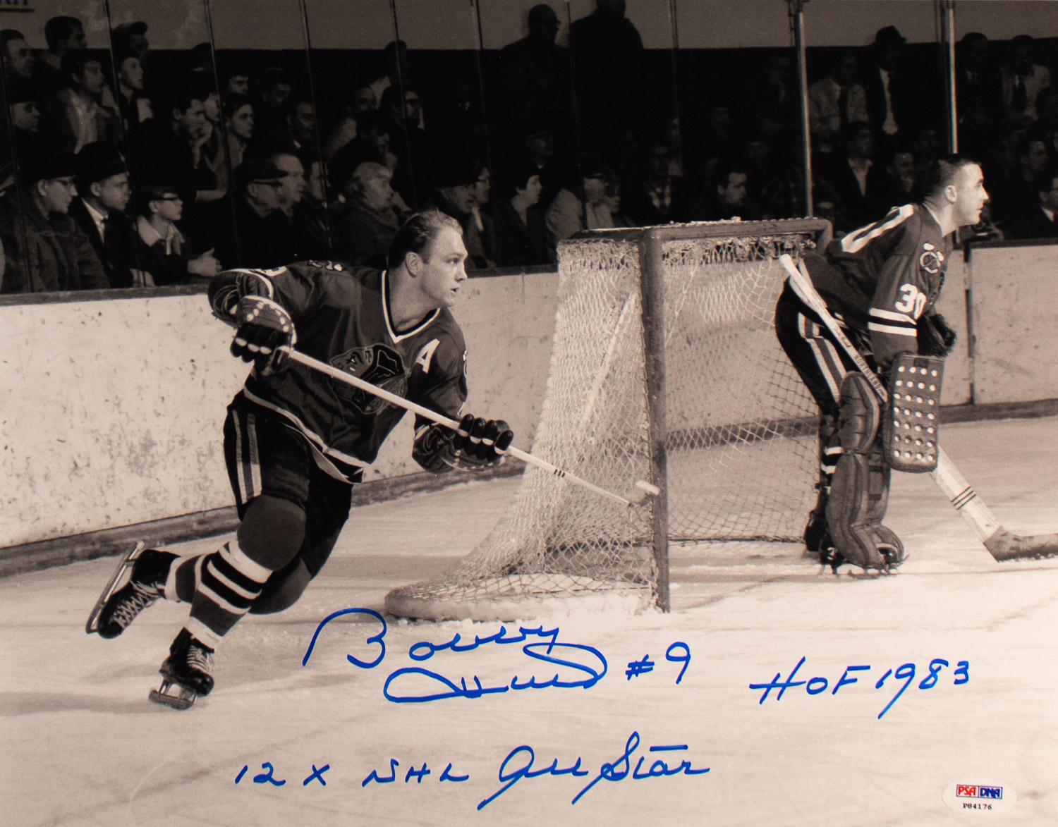 Bobby Hull "HOF 1983 12x NHL All Star" Signed Blackhawks 11x14 Photo ...