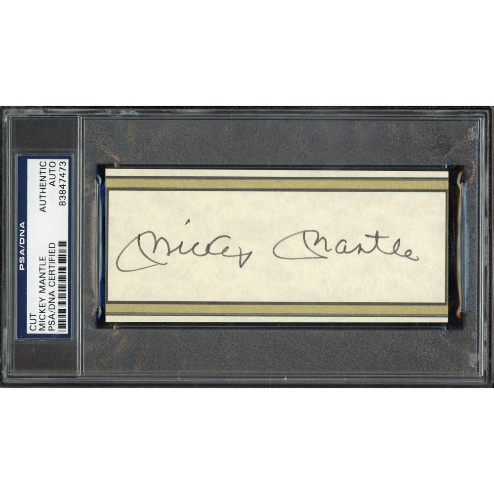 Mickey Mantle Signed 2.5x5 Cut Signature (PSA/DNA Encapsulated ...