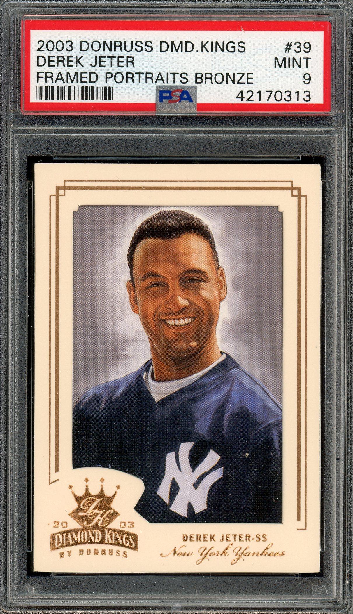 Derek Jeter 2003 Donruss Diamond Kings Framed Portraits Bronze Card #39 ...