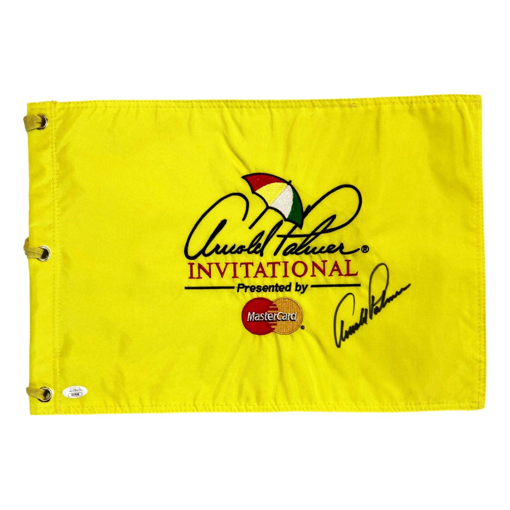 Arnold Palmer Signed Arnold Palmer Invitational Yellow Golf Pin Flag ...