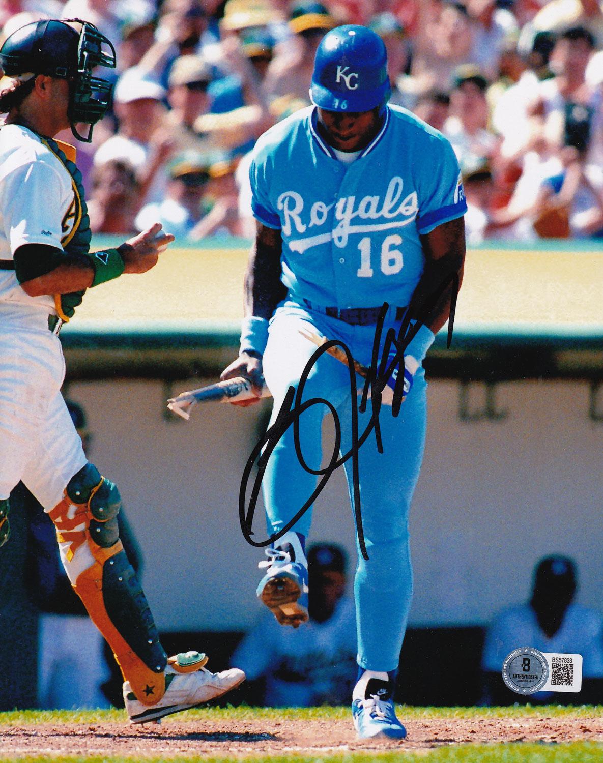 Bo Jackson Signed Kansas City Royals Broken Bat 8x10 Photo (Beckett ...