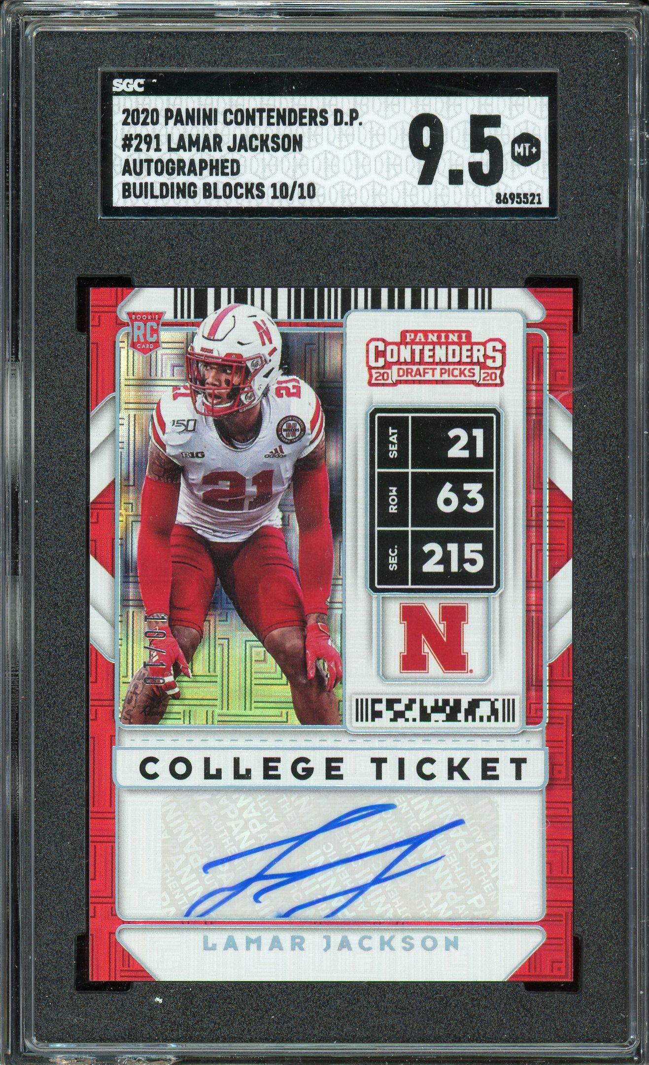 Lamar Jackson 2020 Panini Contenders Draft Picks College Ticket ...