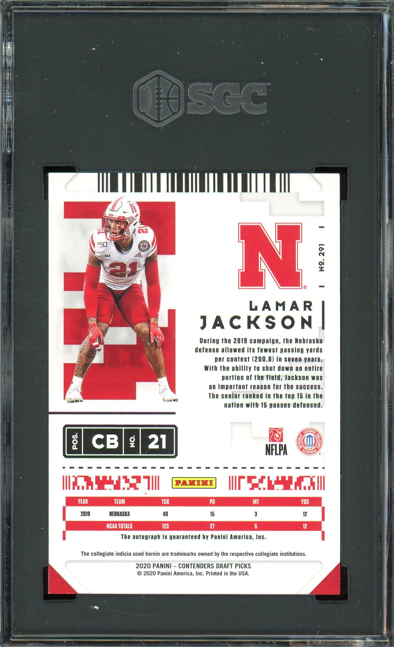 Lamar Jackson 2020 Panini Contenders Draft Picks College Ticket ...