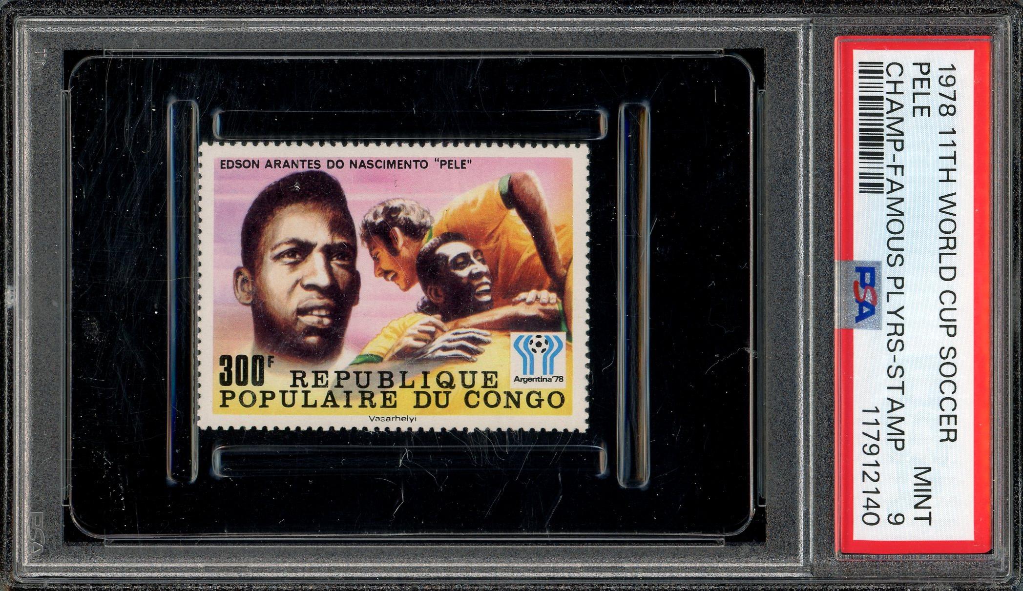 Pele 1978 11th World Cup Soccer Champ Famous Players Stamp Card PSA 9 ...