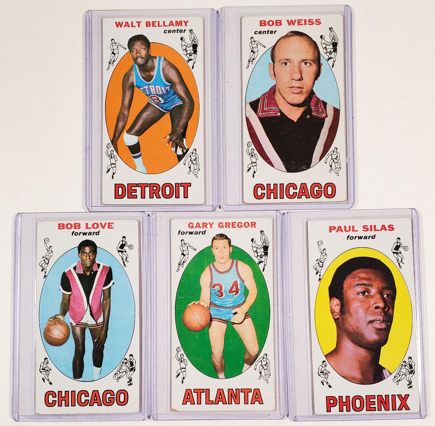 Lot of (5) 1969 Topps Basketball Cards w/Paul Silas | Auction of Champions