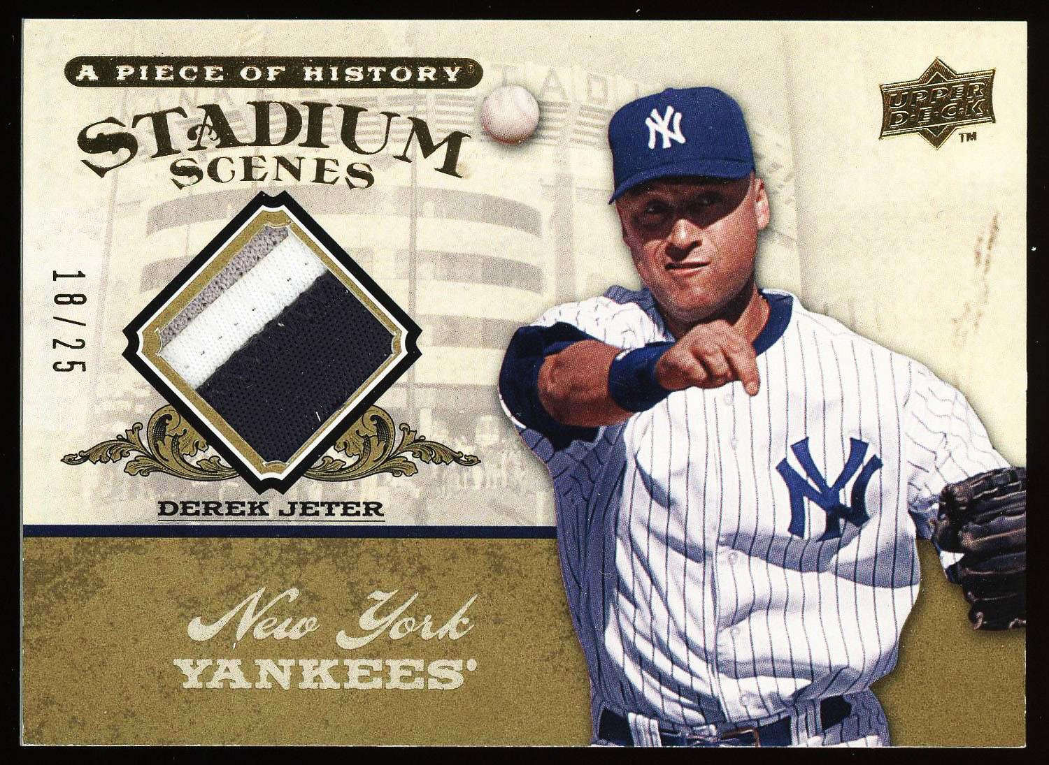 Derek Jeter 2008 Upper Deck A Piece of History 3 Color Game Used Patch ...