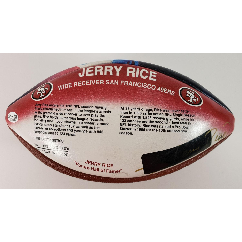 Jerry Rice Signed San Francisco 49ers Jerry Rice Commemorative Football ...